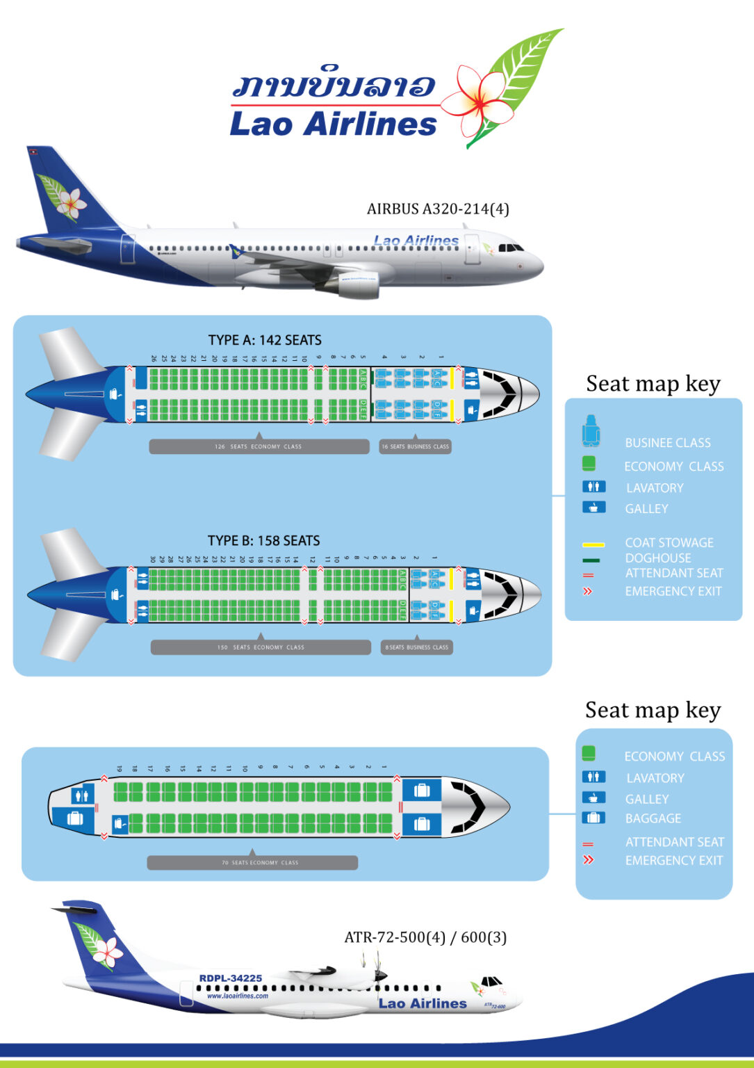 Aircraft Layout (Seat Maps) - Lao Airlines Official Website