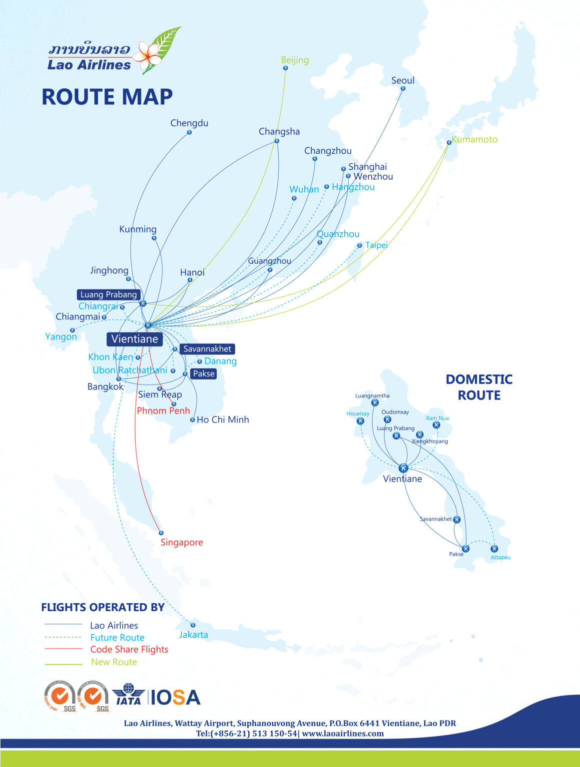 Route map - Lao Airlines Official Website